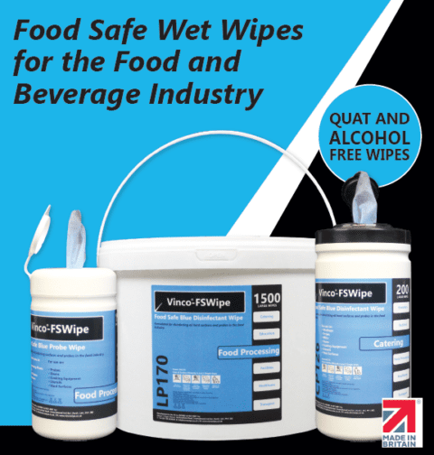 Surface Wipes FOOD SAFE VINCO Blue - Labtek Services Ltd